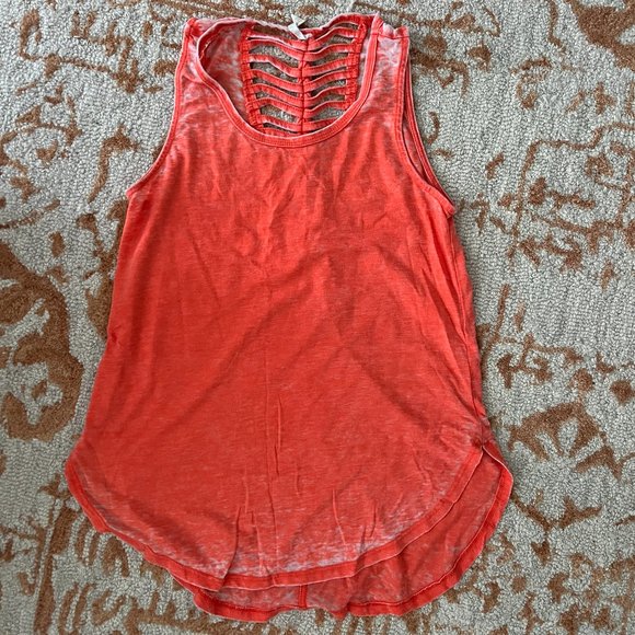 Sade New York | Tops | Like New Bleach Washed Dark Coral Tank Top With ...